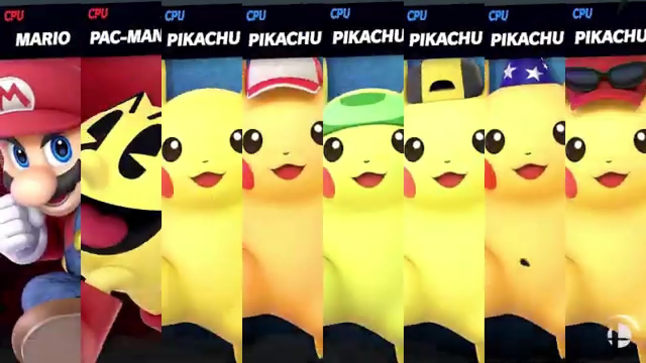 Smash Ultimate EX Mario & Pac-Man VS Pikachu Army - YouTube