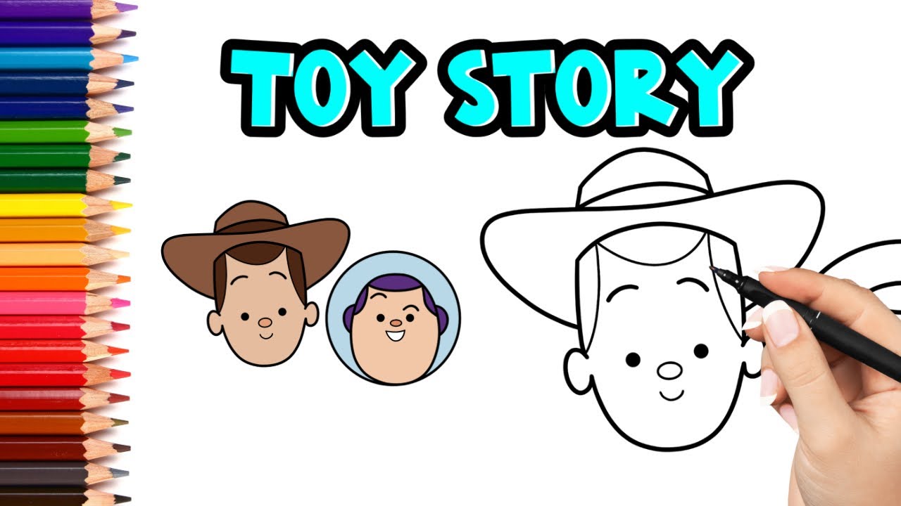 How to draw Woody & Buzz from Toy Story - YouTube