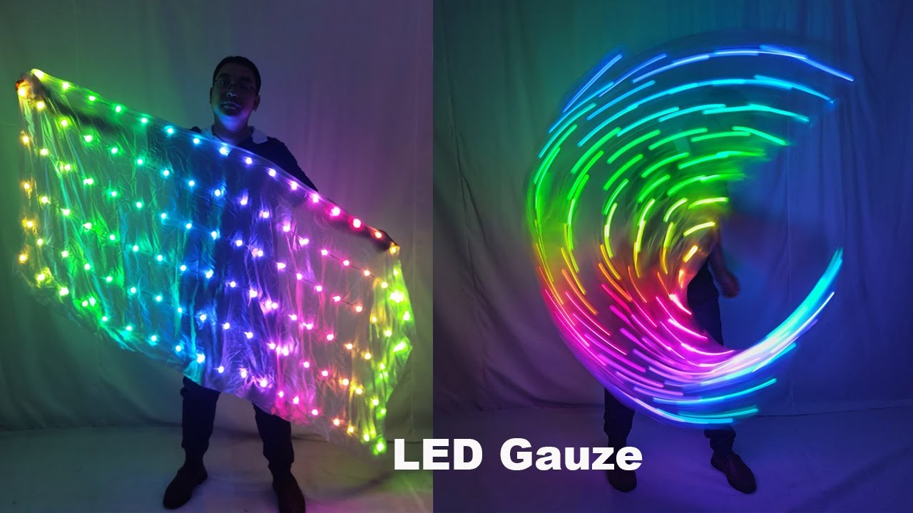 LED Veils Light Silk Performance Props Accessories Rainbow Colored ...