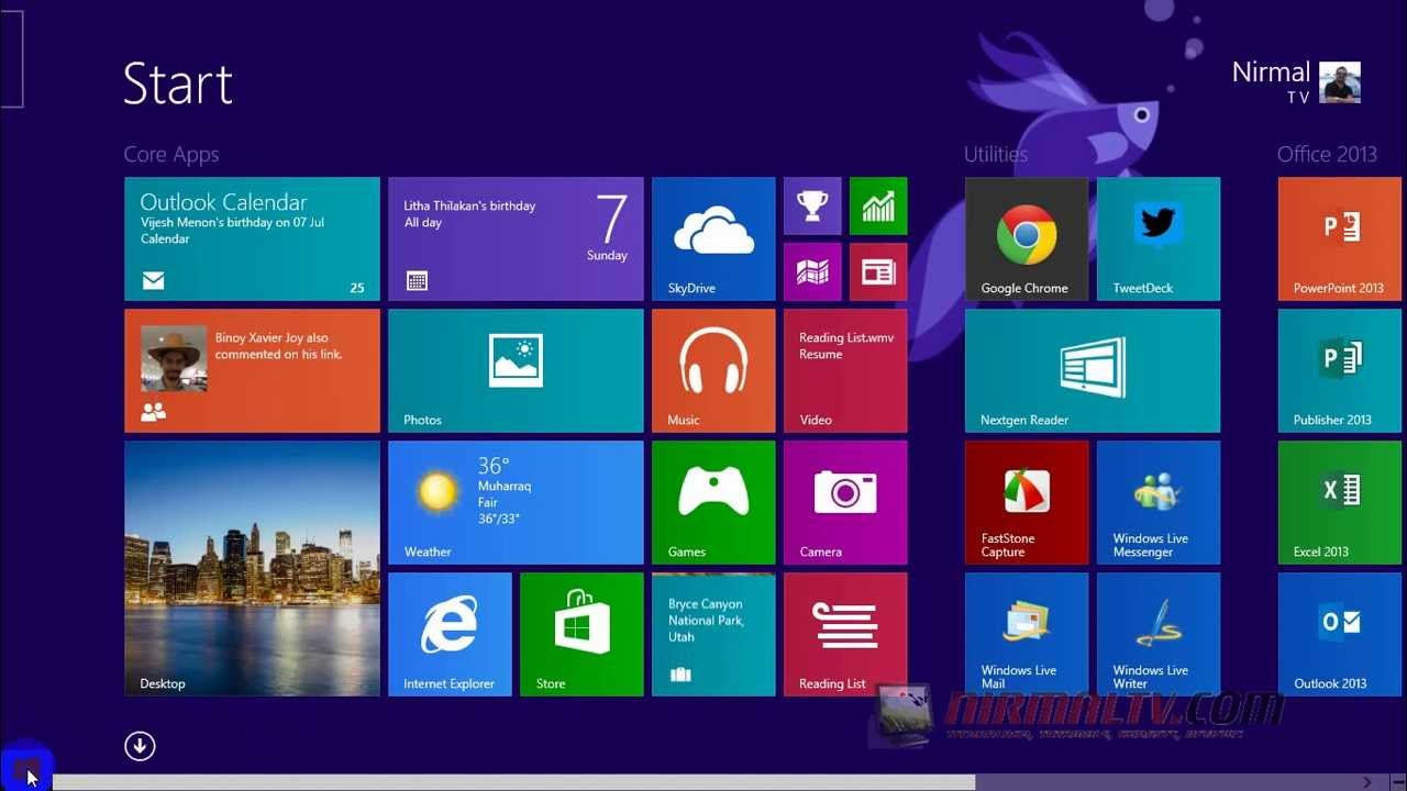 Start Screen in Windows 8.1 - YouTube
