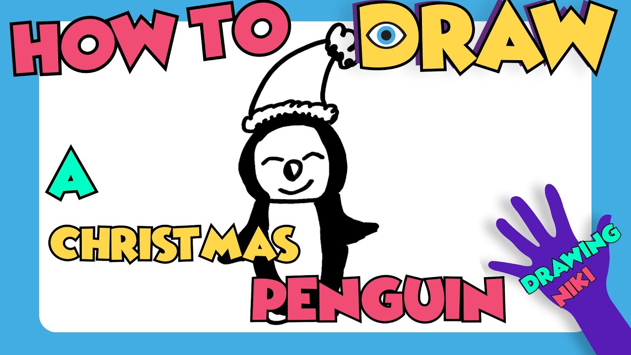 How to Draw a Christmas Penguin | Christmas Drawings - YouTube