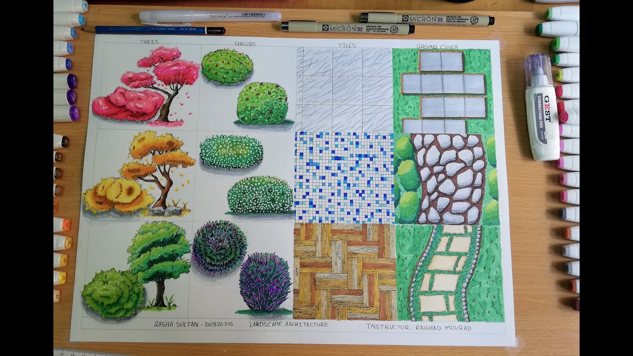 Landscape Architecture - Drawing & coloring Graphic Details in ...