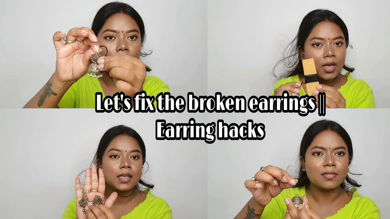 how i fix the broken earrings (part-1)|| Earring hacks ...