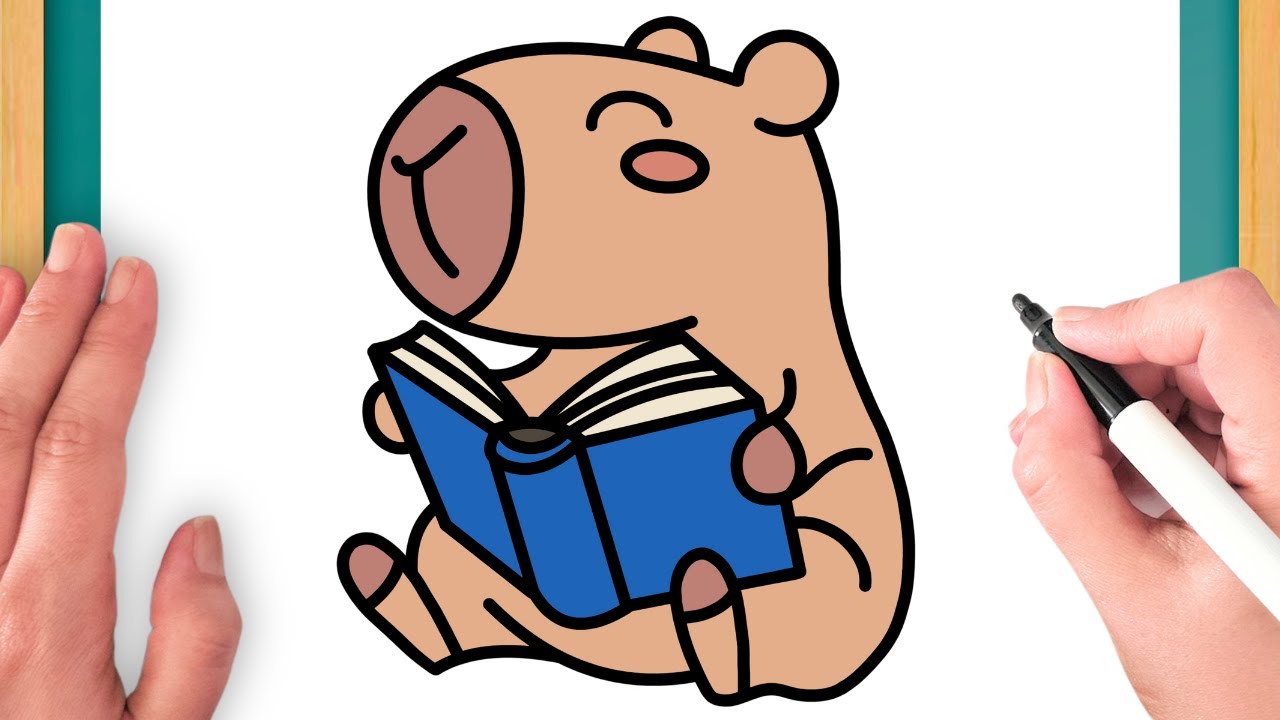 Cómo Dibujar Una Capibara Kawaii Leyendo - Dibujo Fácil Paso A Paso ...