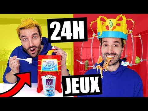 JE MANGE QU'AVEC DES JEUX PENDANT 24H - CARL IS COOKING - YouTube