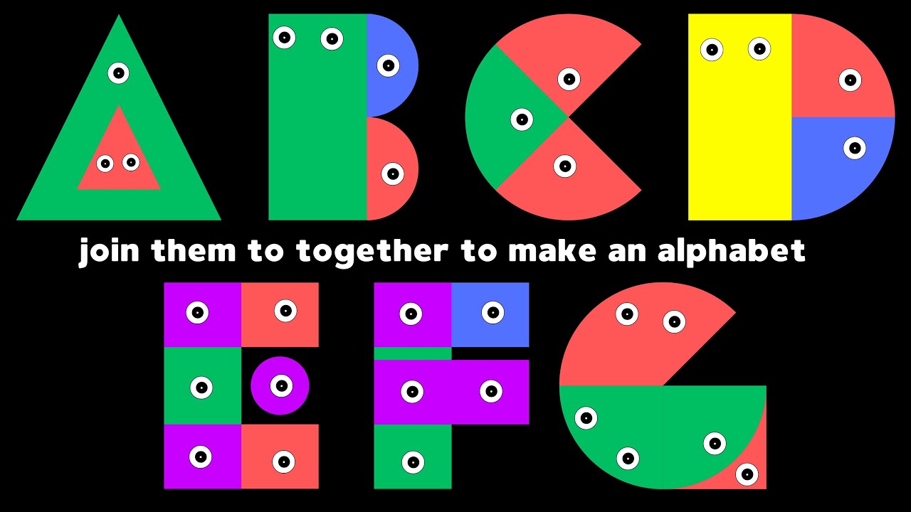 Circle, Semi-Circle, Triangle & Rectangle Alphabet Song 🎶 | ABC Shapes ...