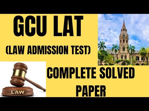 "GCU Lahore LLB Entry Test Solved Paper : Must practice before ...