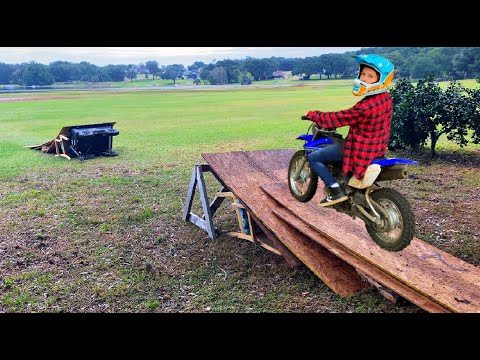 Backyard PIT BIKE Ramp Gets CRAZY FAR - YouTube