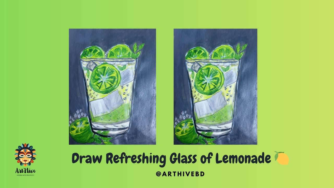 Refreshing Glass of Lemonade 🍋 | Easy Acrylic Painting Tutorial for ...