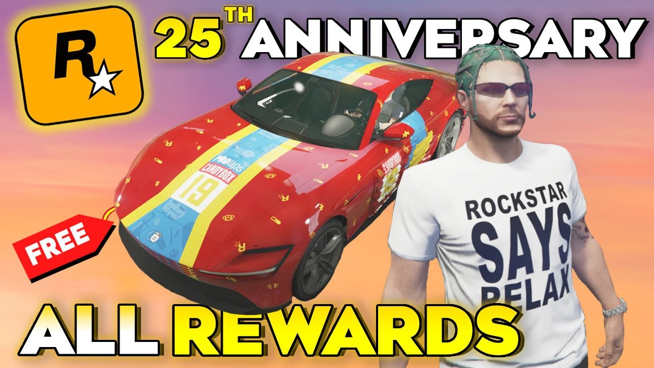 GTA Online Rockstar 25th Anniversary All Rewards (Rockstar Says Relax ...