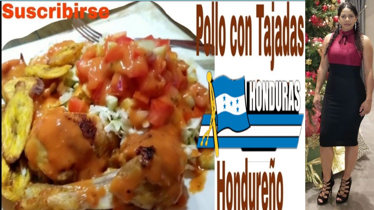 POLLO CON TAJADAS Receta Hondureña - YouTube