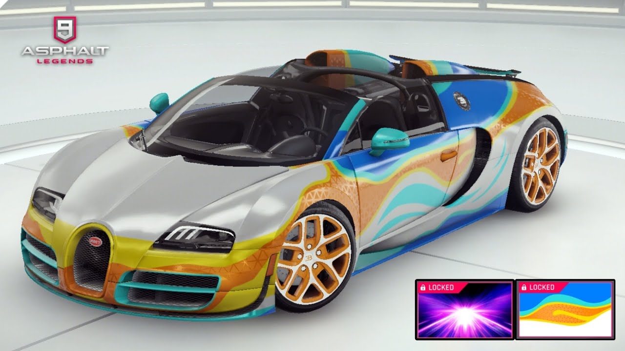 Asphalt 9 Bugatti Veyron Customizations: Glowing Decals, Nitro Effects ...