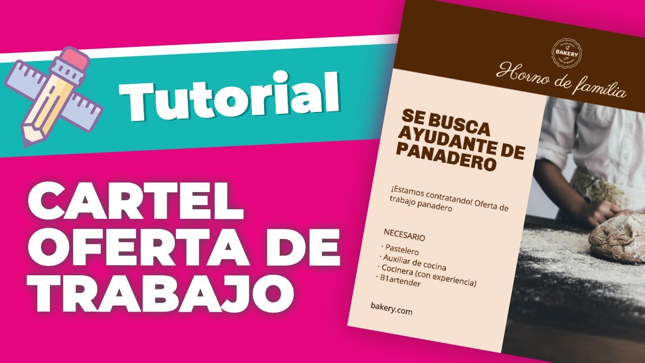 Crea un cartel para OFERTA de TRABAJO en tu establecimiento - YouTube