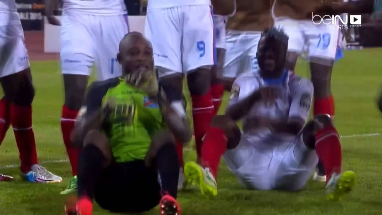 The goalkeeper for RD Congo celebrates their 3rd place win over ...