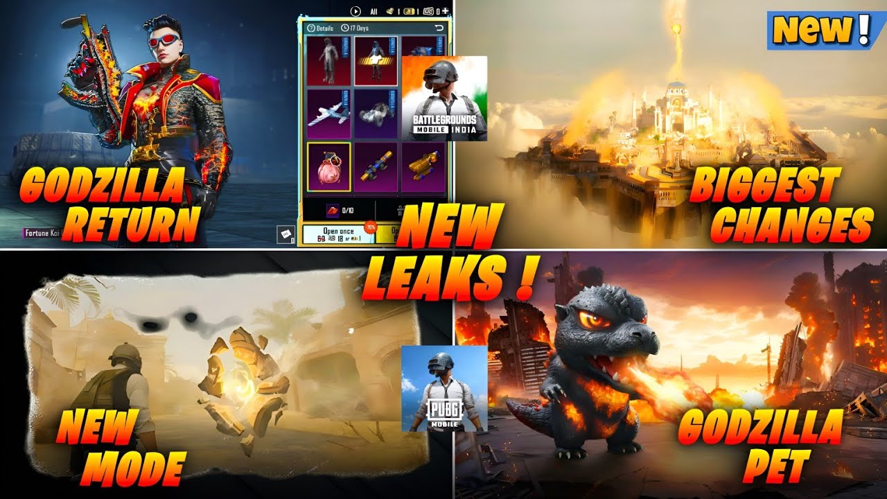 🥰Godzilla Skin is Back | Bgmi 3.7 Update Skin | Bgmi 3.7 Update New ...