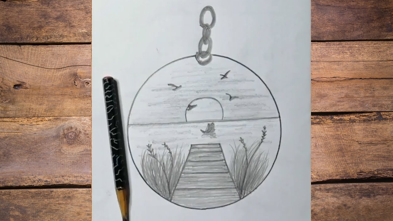 How to draw Sunset evening easy pencil drawing @GPdrawingacademy - YouTube