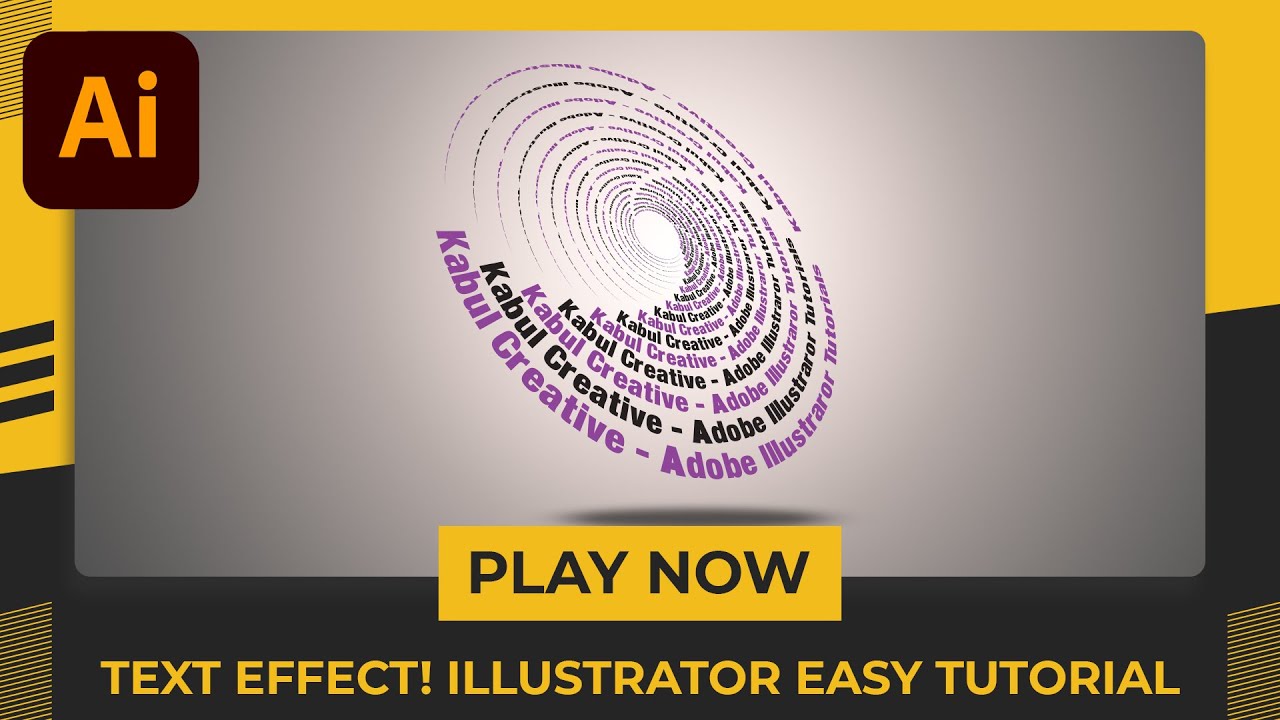 Illustrator text effect - Illustrator Tutorial - YouTube