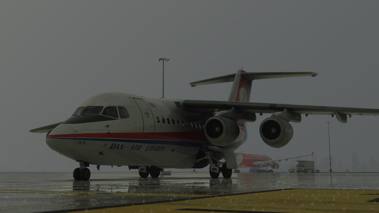 Flying the updated BAe 146 from London City to Rotterdam in Microsoft ...