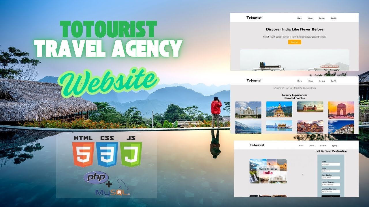Travel Agency Website Connect with phpmyadmin and MySQL using HTML, CSS ...