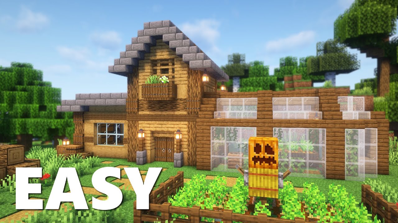 Greenhouse Cottage Starter House - Relaxing Build Tutorial - Minecraft ...