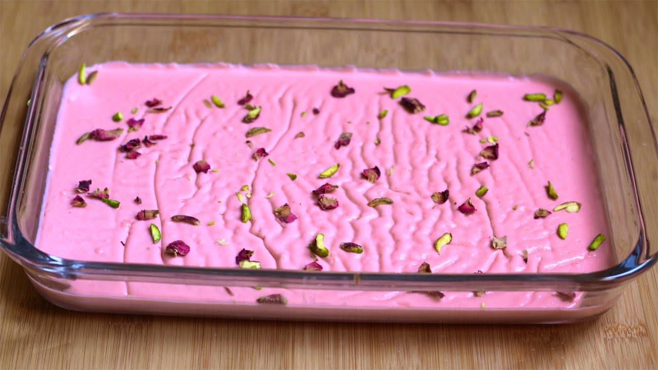 Easy Rose Milk Pudding Recipe | Quick and Easy Pudding Recipes - YouTube