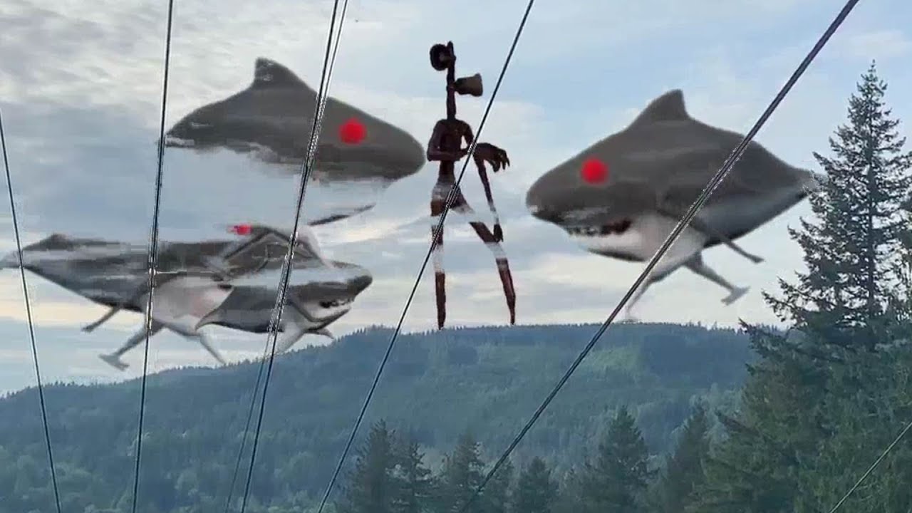 Alien Siren Head vs Sharknados in real life - YouTube