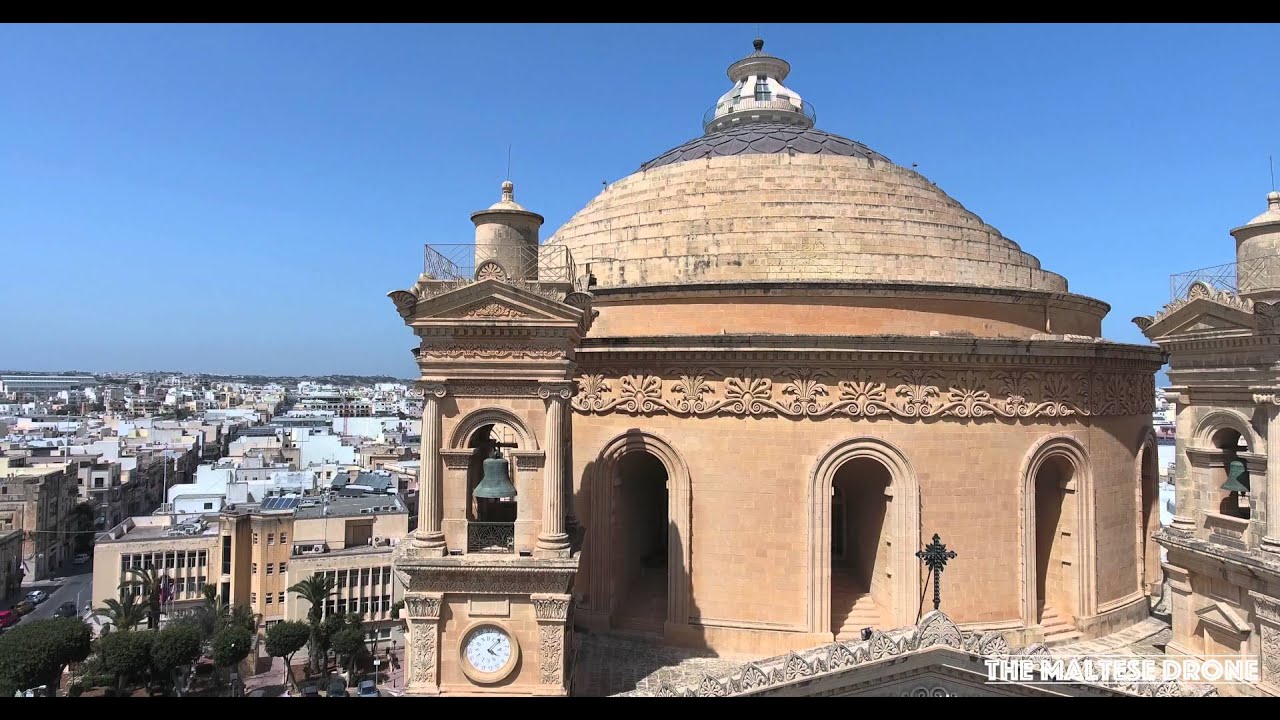 Mosta Church Malta (4K) Video Drone 2016 - YouTube