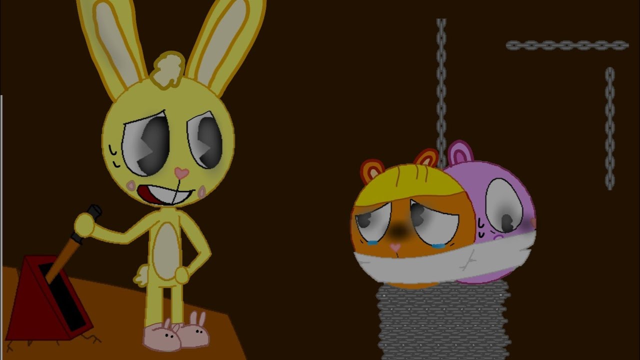 when cuddles tell handy that he gf beat he little brother and....meme ...