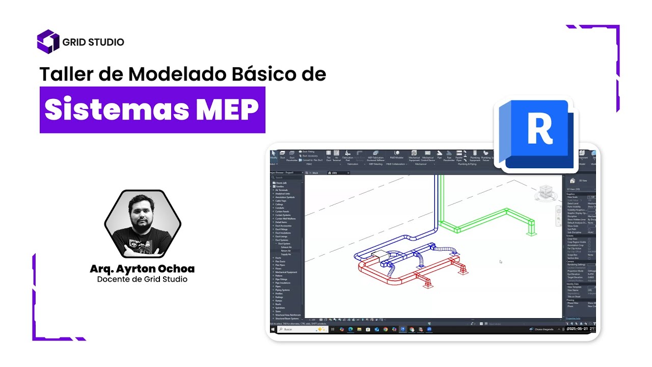 Taller de Modelado básico de Sistemas MEP | Grid Studio - YouTube