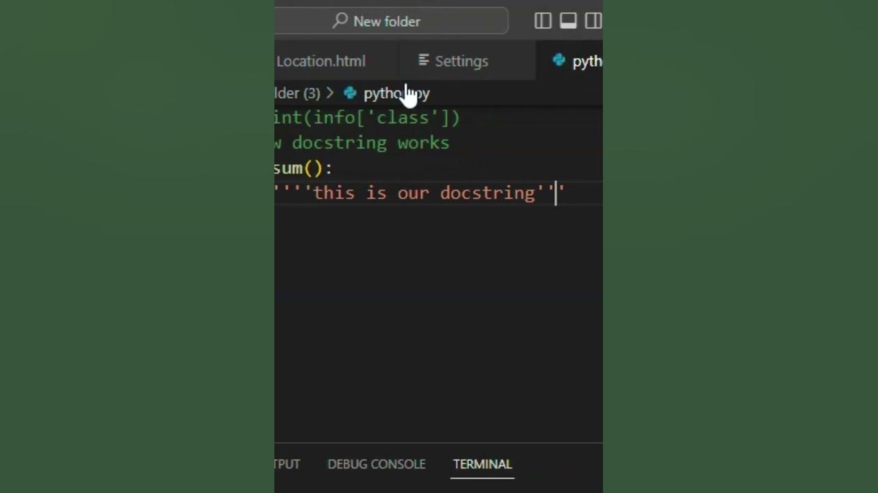 print comment in python|| docstring ||#shorts #codingtricks #python - YouTube