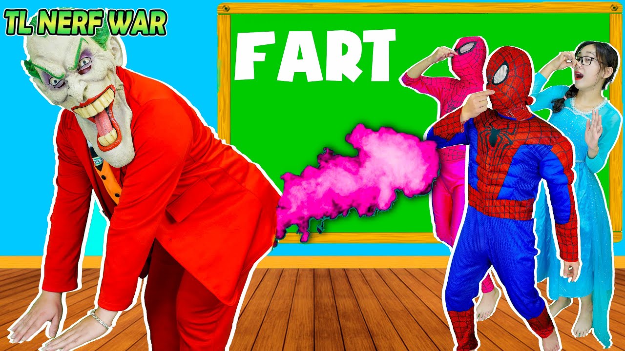 Superhero War Fun in Real Life: Joker Can Not Stop Fart | Compilation ...