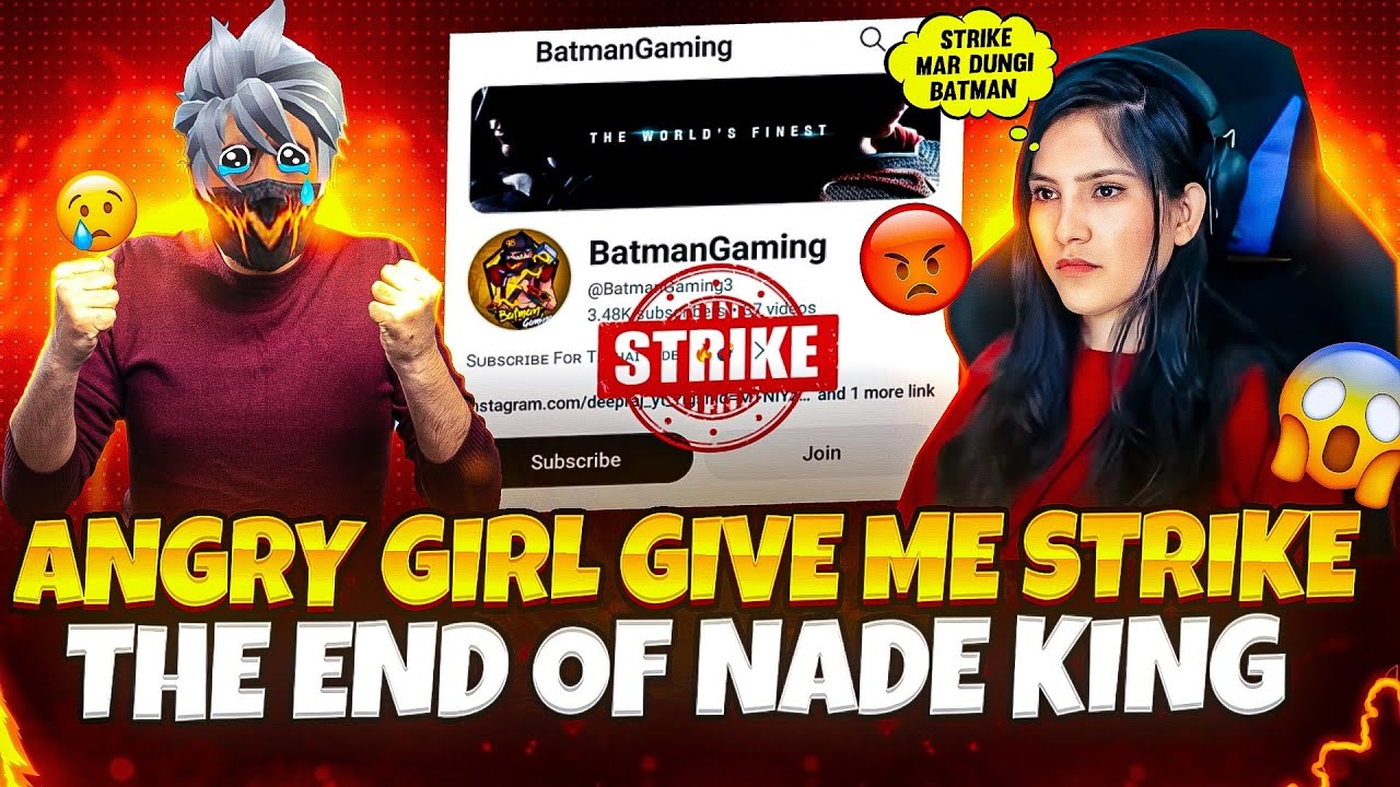 🤬ANGRY CUTE GIRL GIVE ME STRIKE ⚠️ IS THIS END OF NADE KING 💣👑 - A3,A5 ...