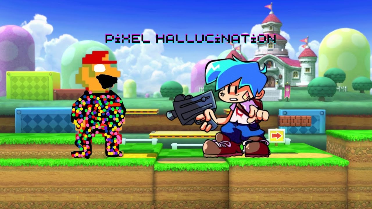 FNF X Pibby Pixel Hallucination Vs Mario Concept Song - YouTube
