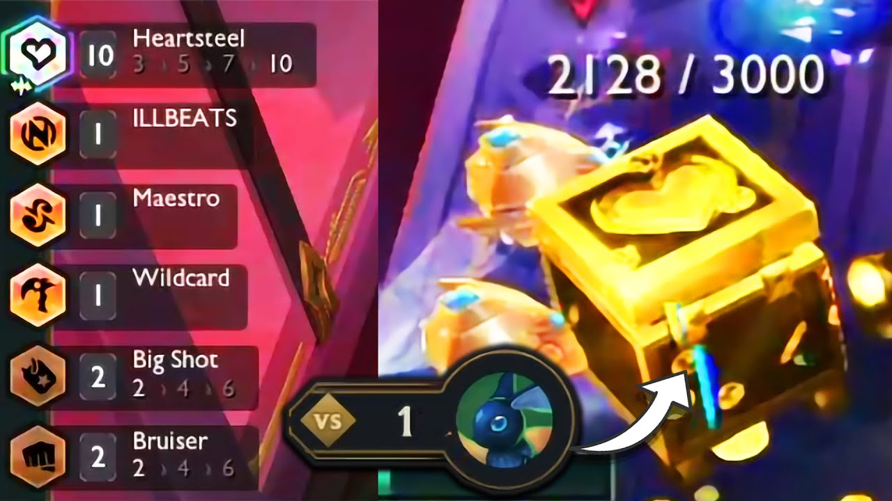 1HP,2128 HEARTS CASH OUT 10 HEARTSTEEL INSANE GAMEPLAY TFT SET 10 THE ...