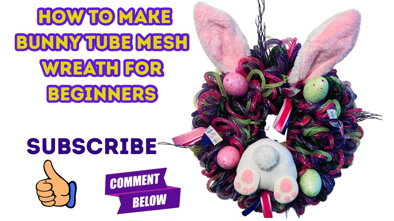 How to make Bunny Tube Mesh Wreath for Beginners - YouTube