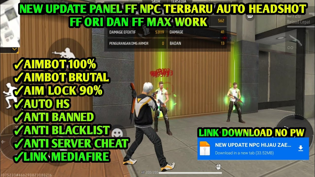 NEW UPDATE ‼️ PANEL FF NPC AIMBOT AUTO HEADSHOT || FF ORI & FF MAX TERBARU 2024 - YouTube