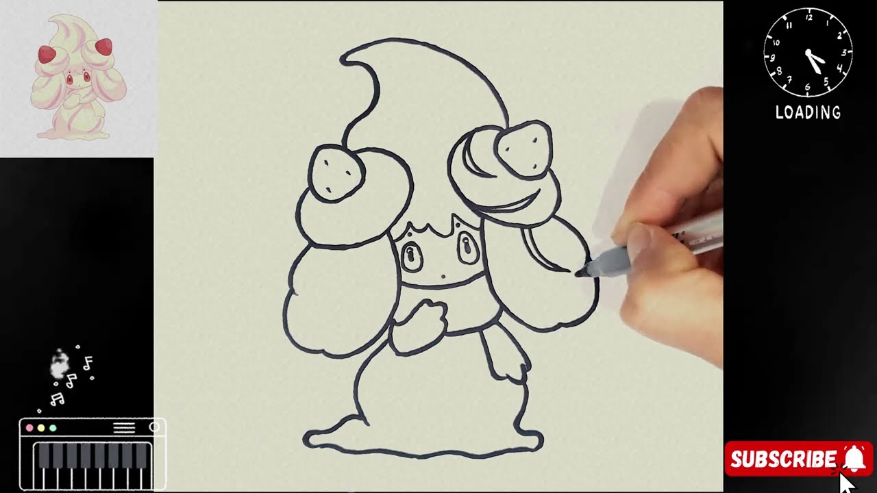 How to draw POKEMON Alcremie step by step - YouTube