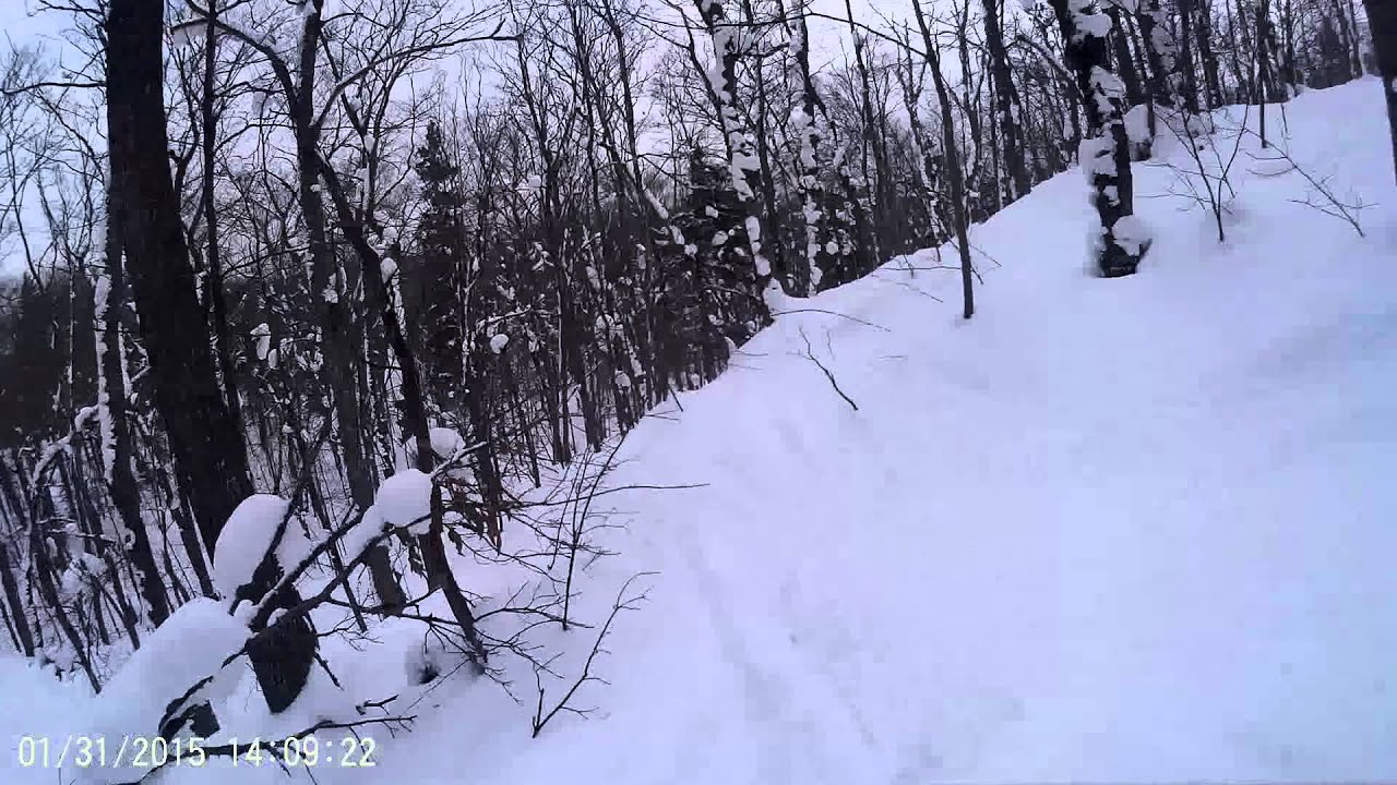 Mount Bohemia snowboarding through trees Pure Michigan - YouTube