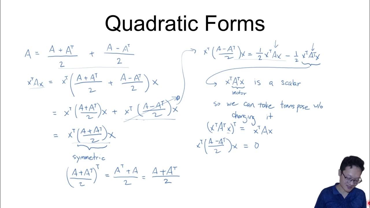4 Quadratic Forms, Convexity, Optimality Conditions, Linear Regression Intro - YouTube