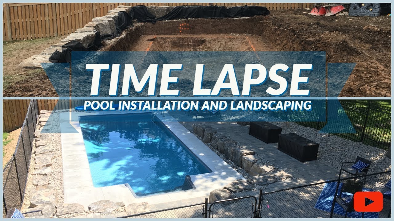 Complete Time Lapse of Pool Construction with Landscaping - YouTube