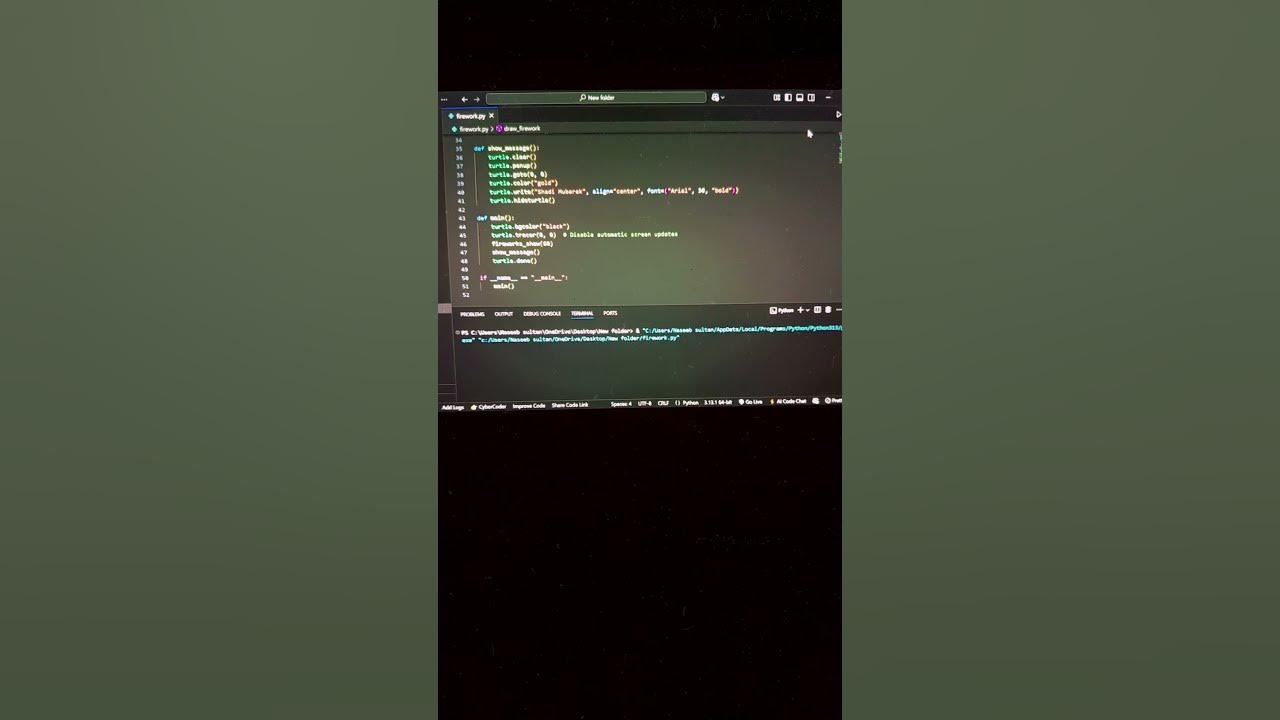 Fireworks using python - YouTube