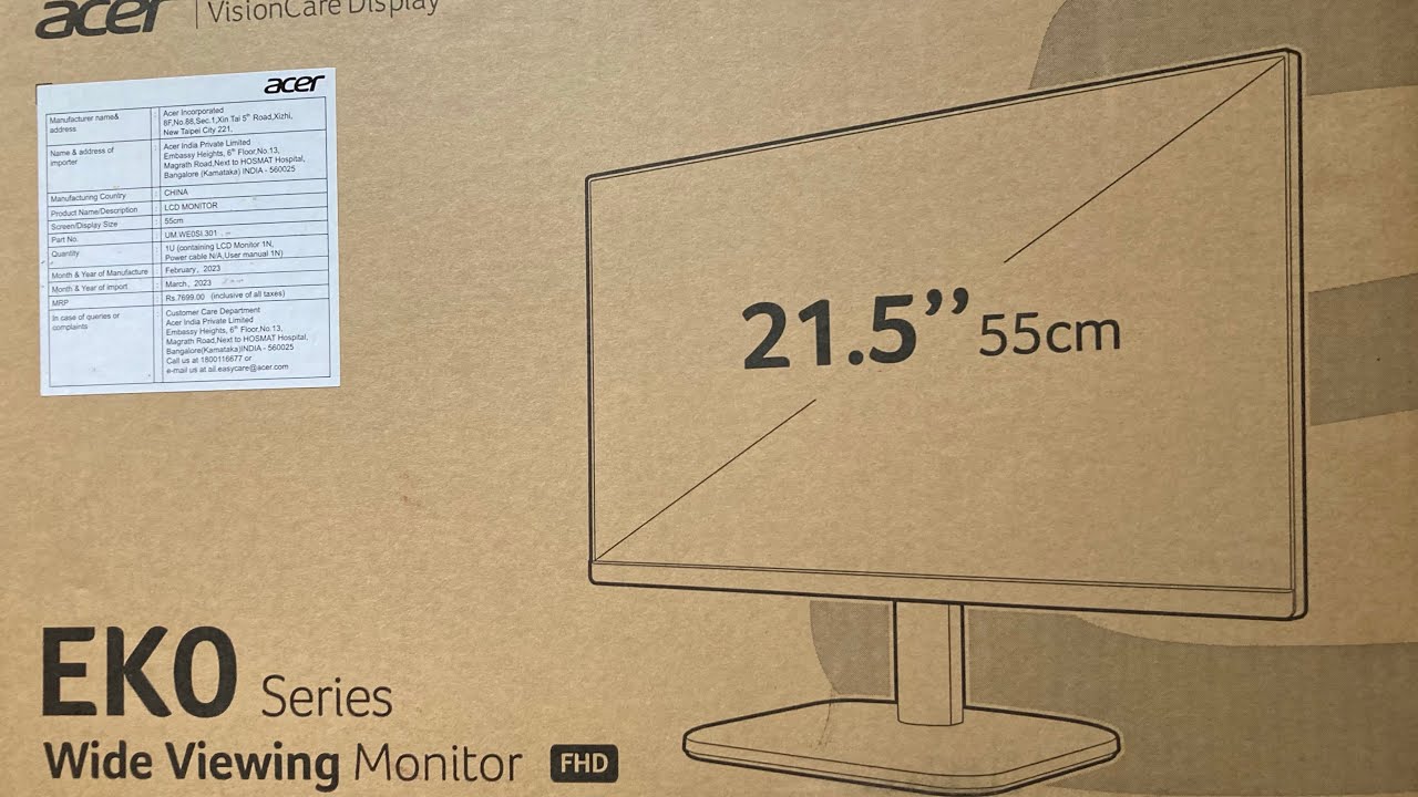 Acer EKO Series 21.5 wide viewing monitor full hd under 6500 gaming ...