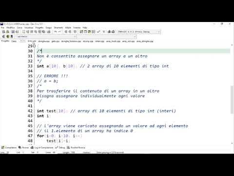 C++ - Array, stringhe, funzioni sulle stringhe, strcpy(), strcat ...