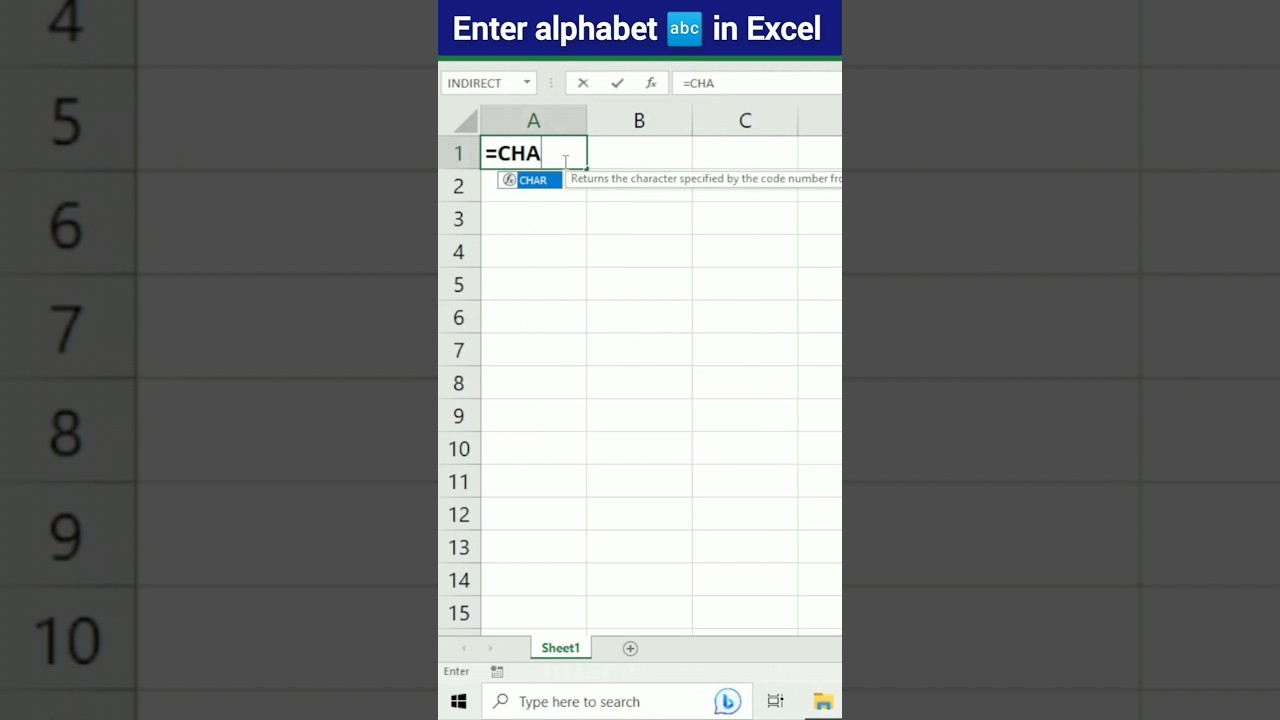 Enter Alphabet ABC In Excel In Shortcut Key Formula Shorts Video excel Enter Alphabet ABC In Excel In Shortcut Key Formula Shorts Video excel