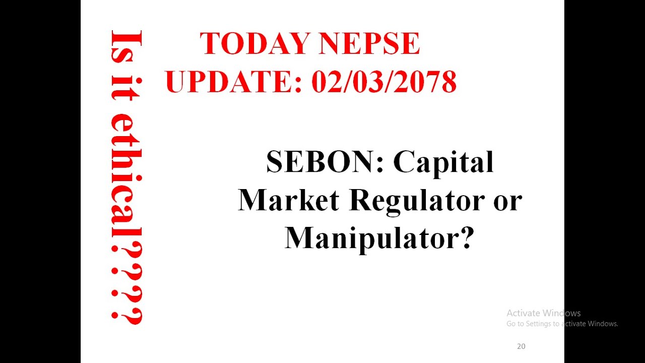 TODAY NEPSE UPDATE: 02/03/2078 /////SEBON: Capital Market Regulator or ...
