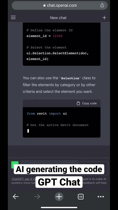 GPT Chat generating code for pyRevit on Python #revit #python #gptchat #architecture #ai - YouTube