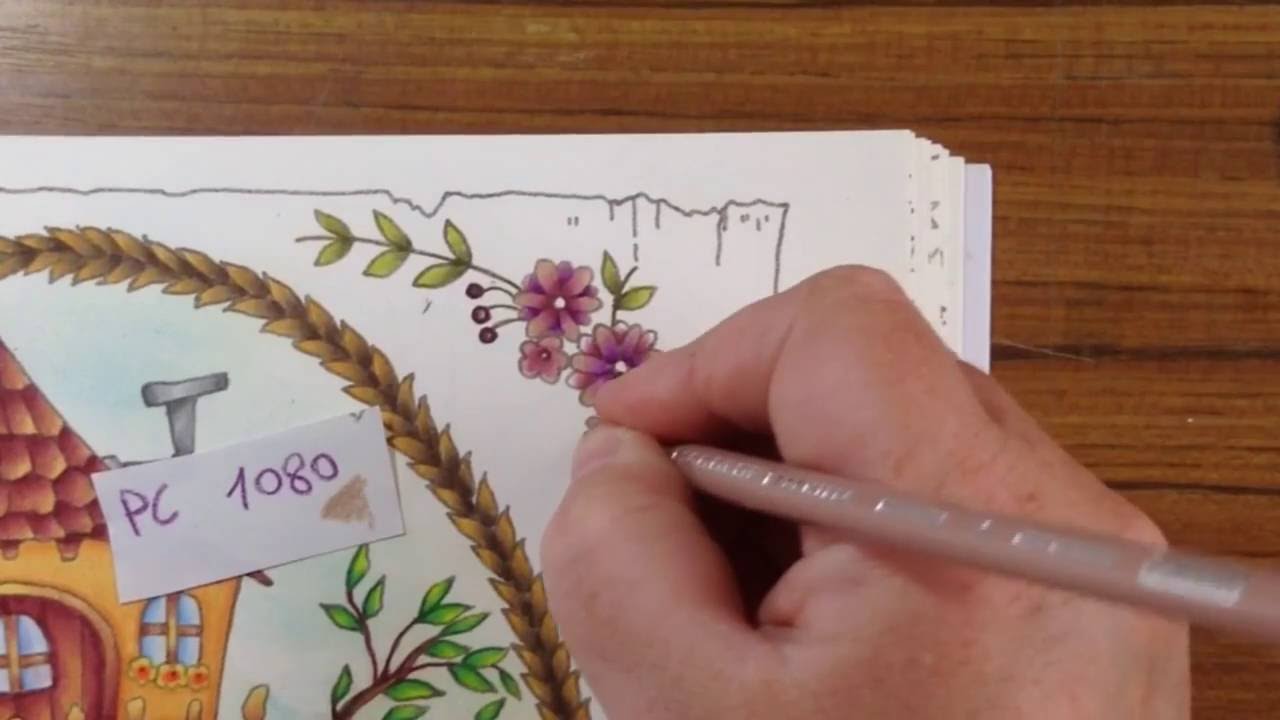 ROMANTIC COUNTRY coloring book - tutorial part 5 - YouTube