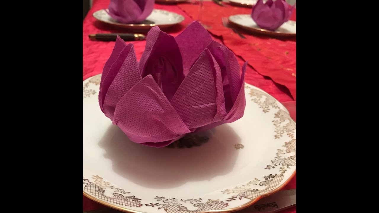 Fleur de Lotus, Pliage de serviette, art de la table, Origami - YouTube