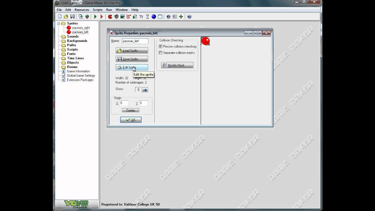 Making Pac Man in GameMaker (part 2 of 10) - YouTube
