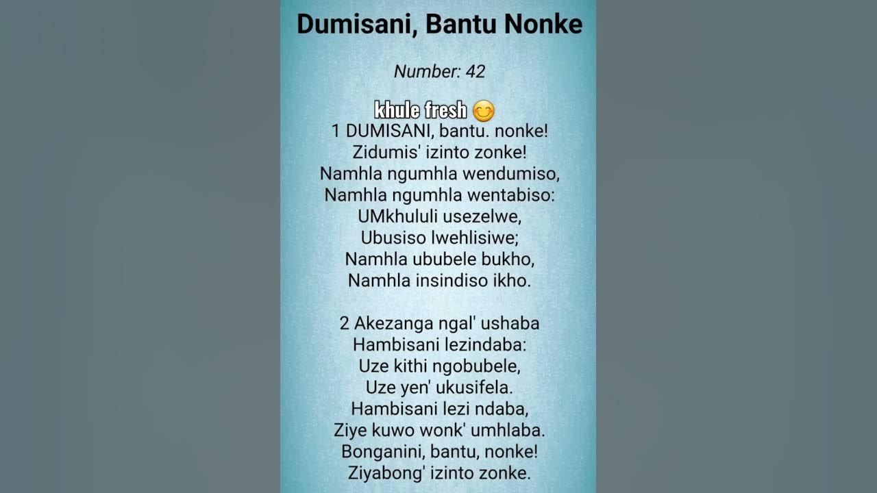 DUMISANI BANTU NONKE - AMASOSHA @khulefresh1512 - YouTube